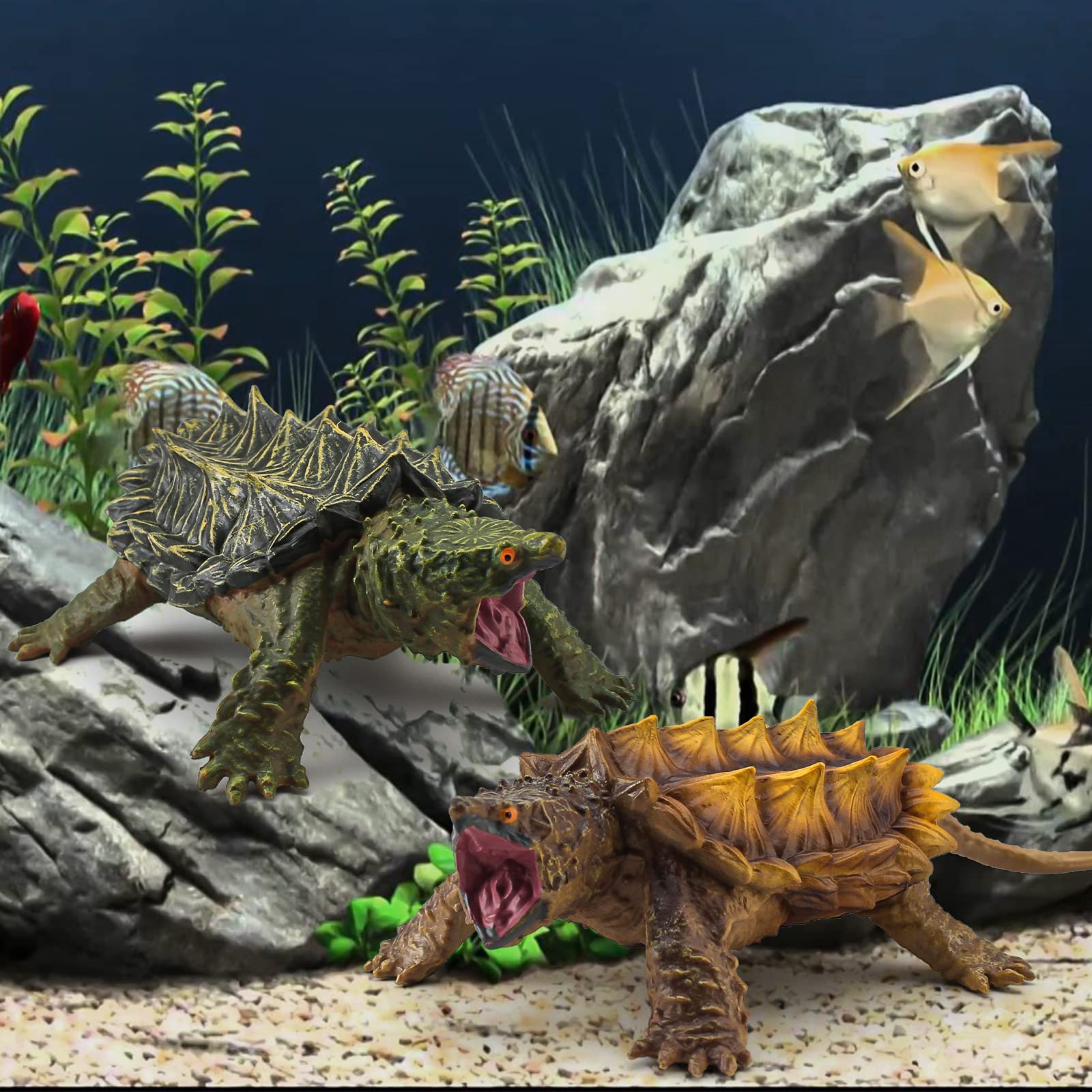 Snapklik.com : Snapping Turtle Model 2pcs Turtle Figure Wild Life ...