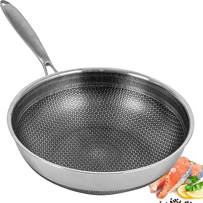 Amazon.com: Lexi Home Stainless Steel Frying Pan 10 Inch, Nonstick ...