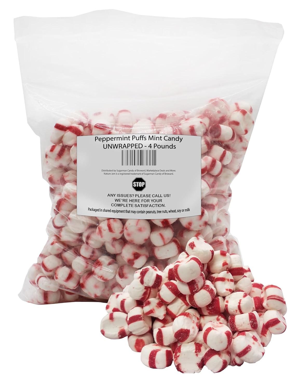 Amazon.com: Peppermint Puffs Mint Candy UNWRAPPED - 4 Pounds-Melt In ...