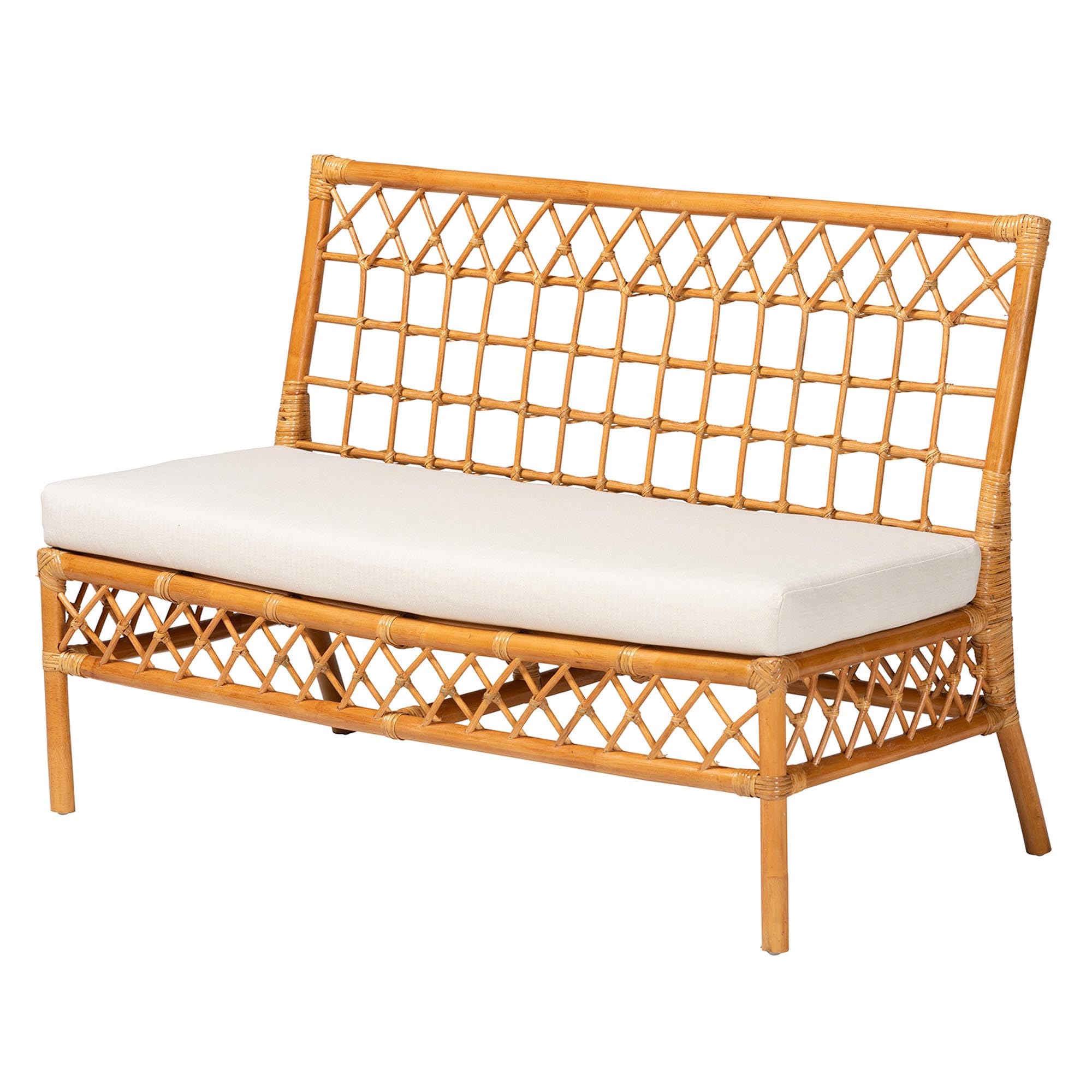 Amazon.com - bali & pari Capella Natural Rattan Dining Bench, Light ...