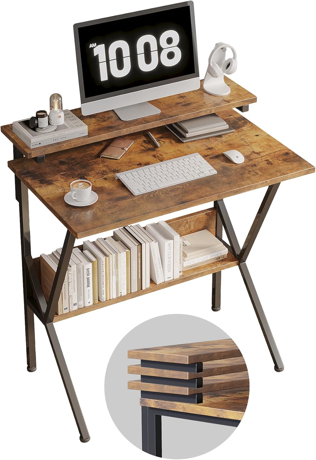 Amazon.com: COTUBLR Small Desk, 27.5 Inch Small Computer Desk for Small ...