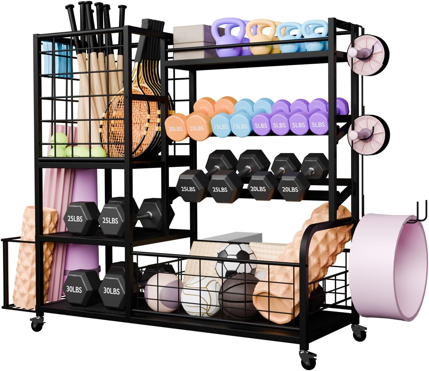 Amazon.com : XXL Dumbbell Rack Weight Stand Adjustable Heavy Duty ...
