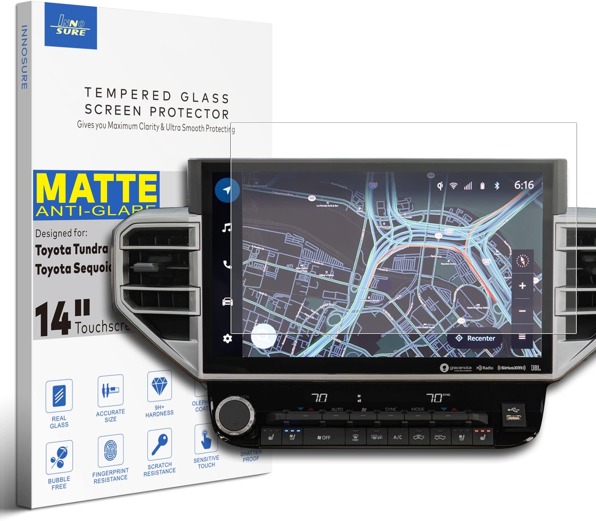 Amazon.com: INNOSURE 7 Inch Glass Screen Protector Designed for Toyota ...