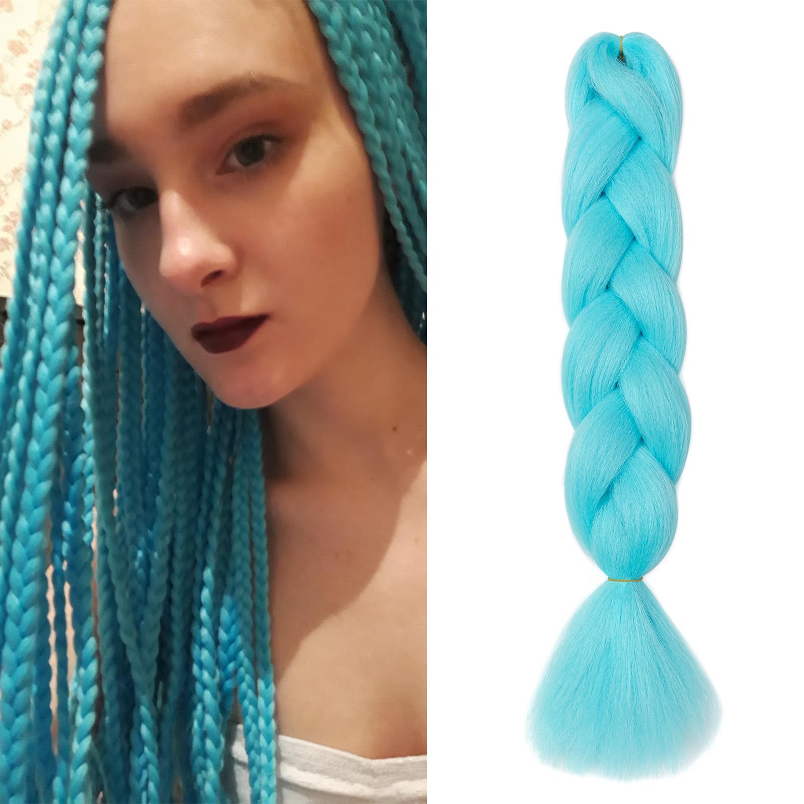 Dcbaboo Blue Hair Extensions for Braiding Jumbo Braiding Hair Extension ...