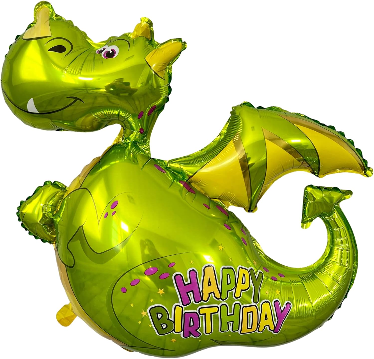 Amazon.com: Dragon Foil Balloon Green Flying JUMBO Mylar Kids Birthday ...
