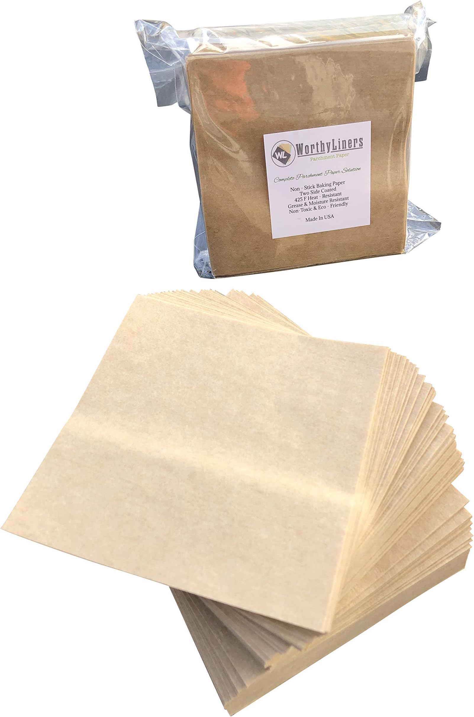 Amazon.com: 4 X 4 Inch 1000 Sheets Unbleached Parchment Paper Squares ...
