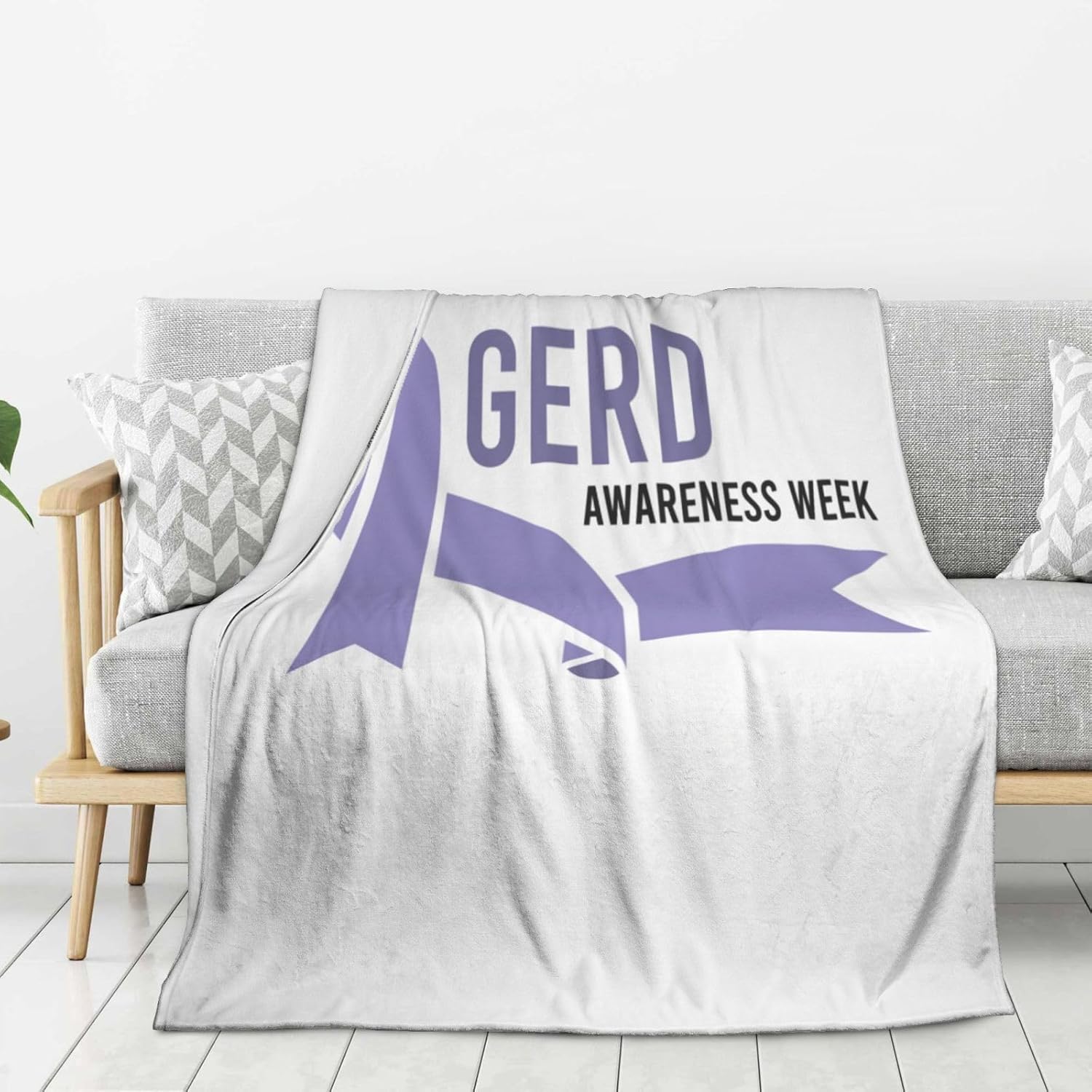 Amazon.com: Lbdrdy Gerd Awareness Week Ribbon Blanket Bed Throw Fleece ...