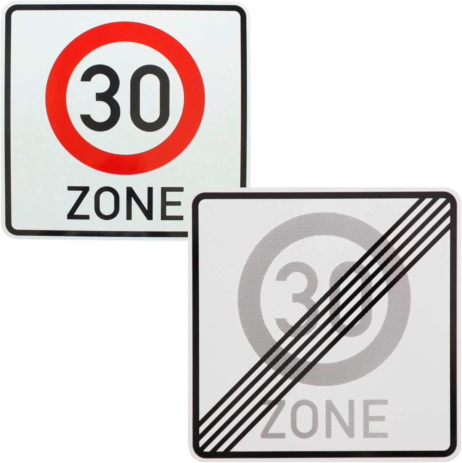 Original 2 x Verkehrsschild Nr. 274.2 Ende 30 Zone 274.1 30 Zone ...