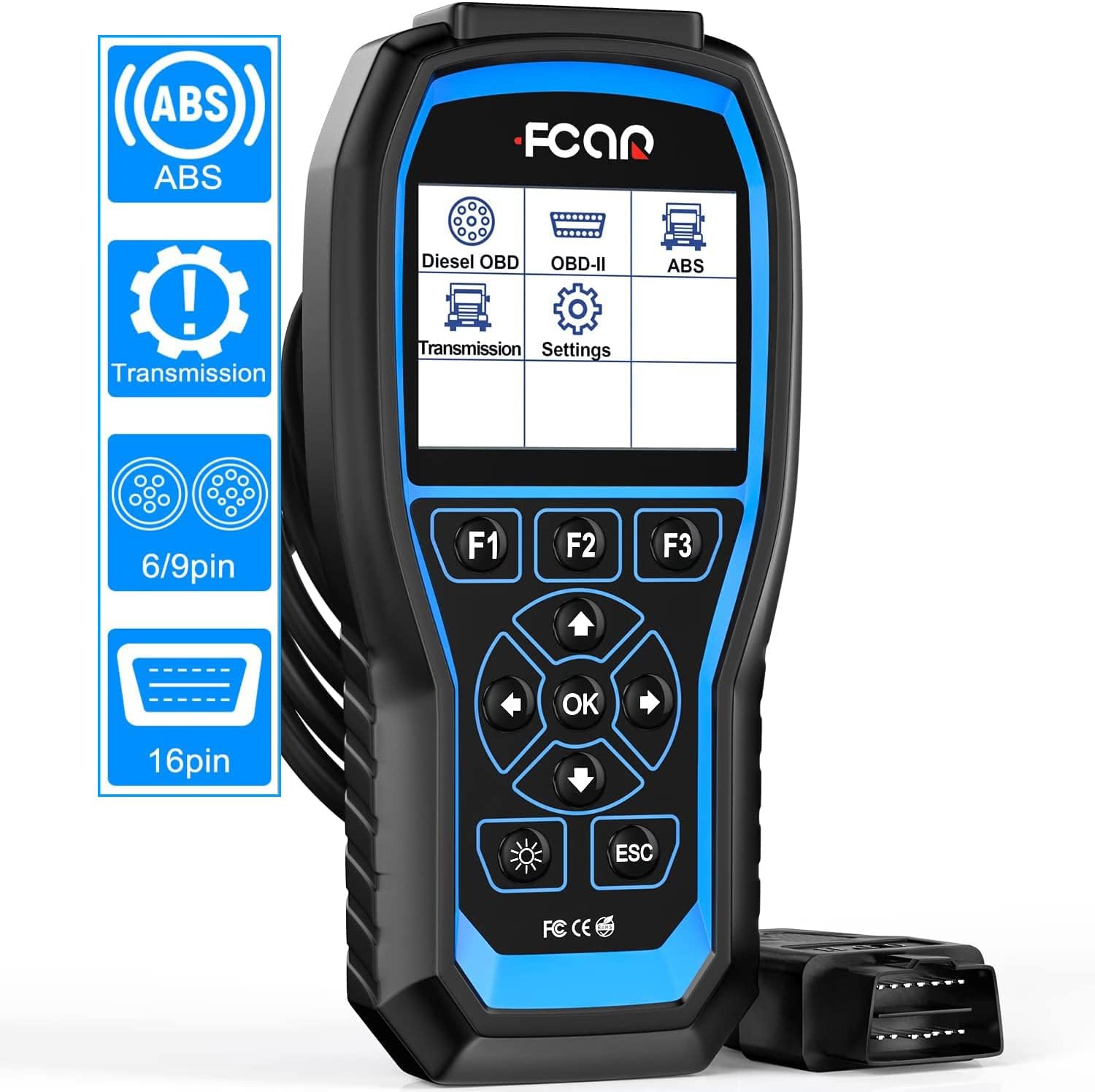 Amazon.com: FCAR F507 Heavy Duty Truck Scanner Diesel OBD/OBDII Code ...