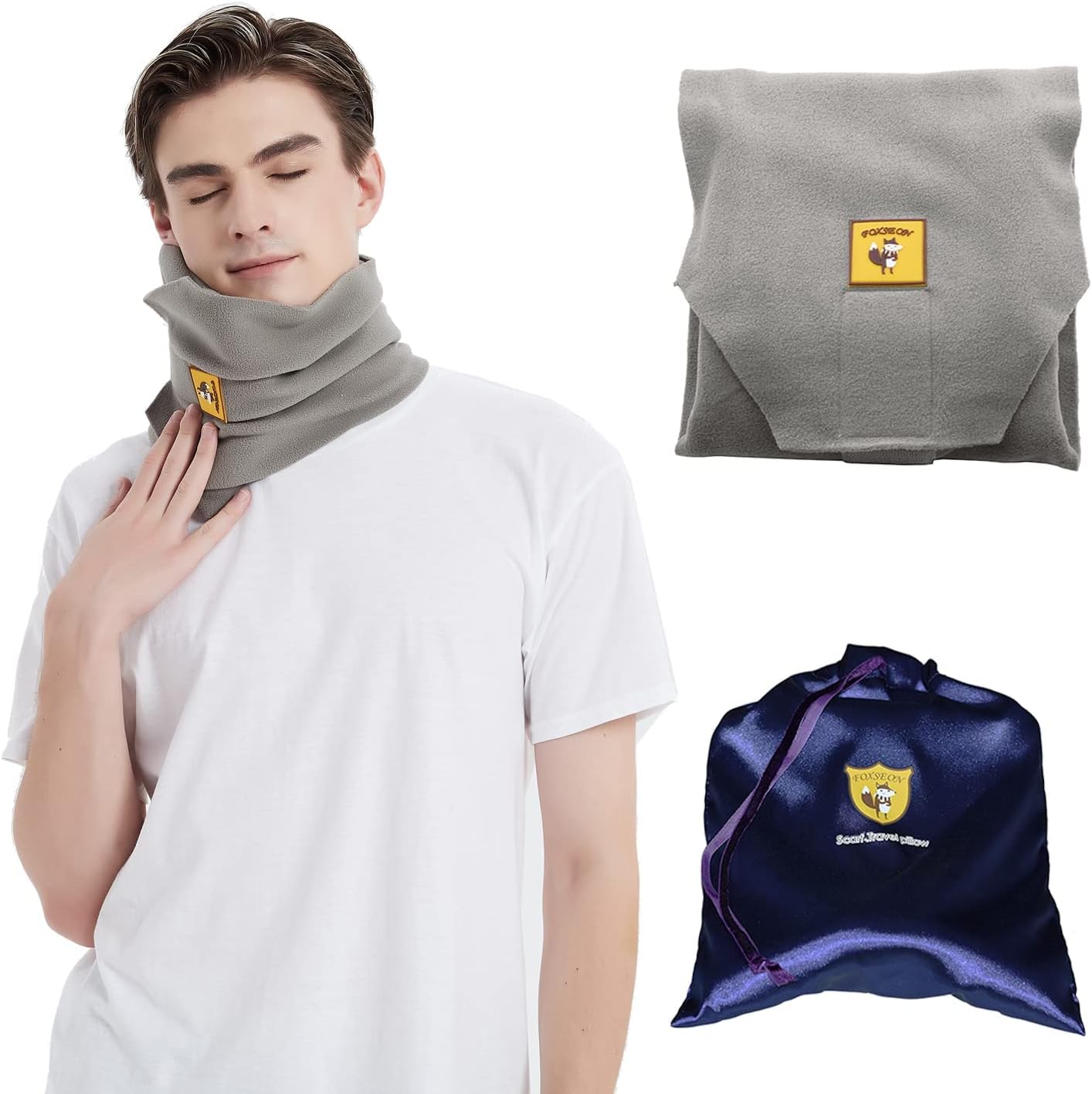 FOXSEON Travel Pillow,Turtleneck Support Neck Pillow,Airplanes car or ...