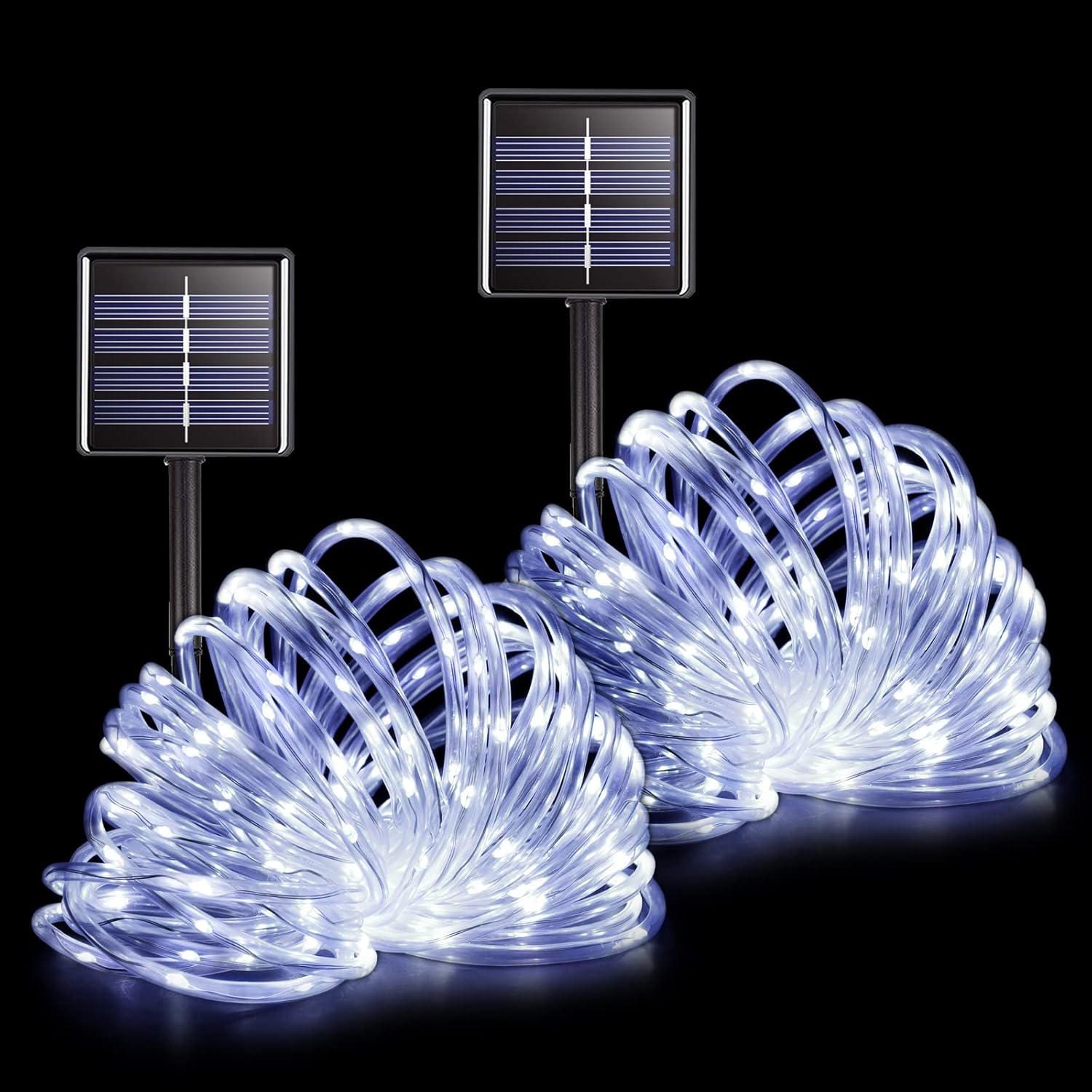 POTIVE 2 Pack Solar Rope Lights Outdoor Waterproof, Each 33 Ft 100 LED ...