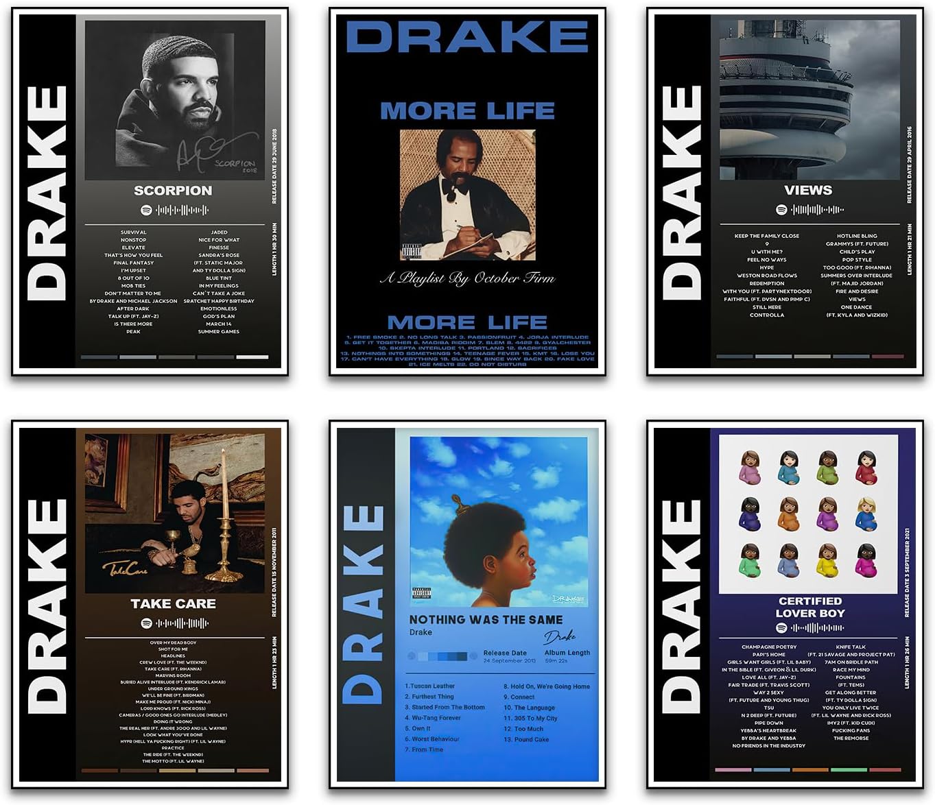 Amazon.com: Drake Poster Music Canvas Wall Art Album Cover Signed ...