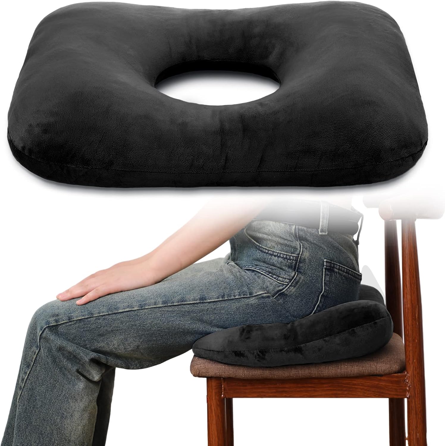 Amazon.com: Sintuff 2 Pcs Stuffed Donut Pillow for Tailbone Hemorrhoid ...