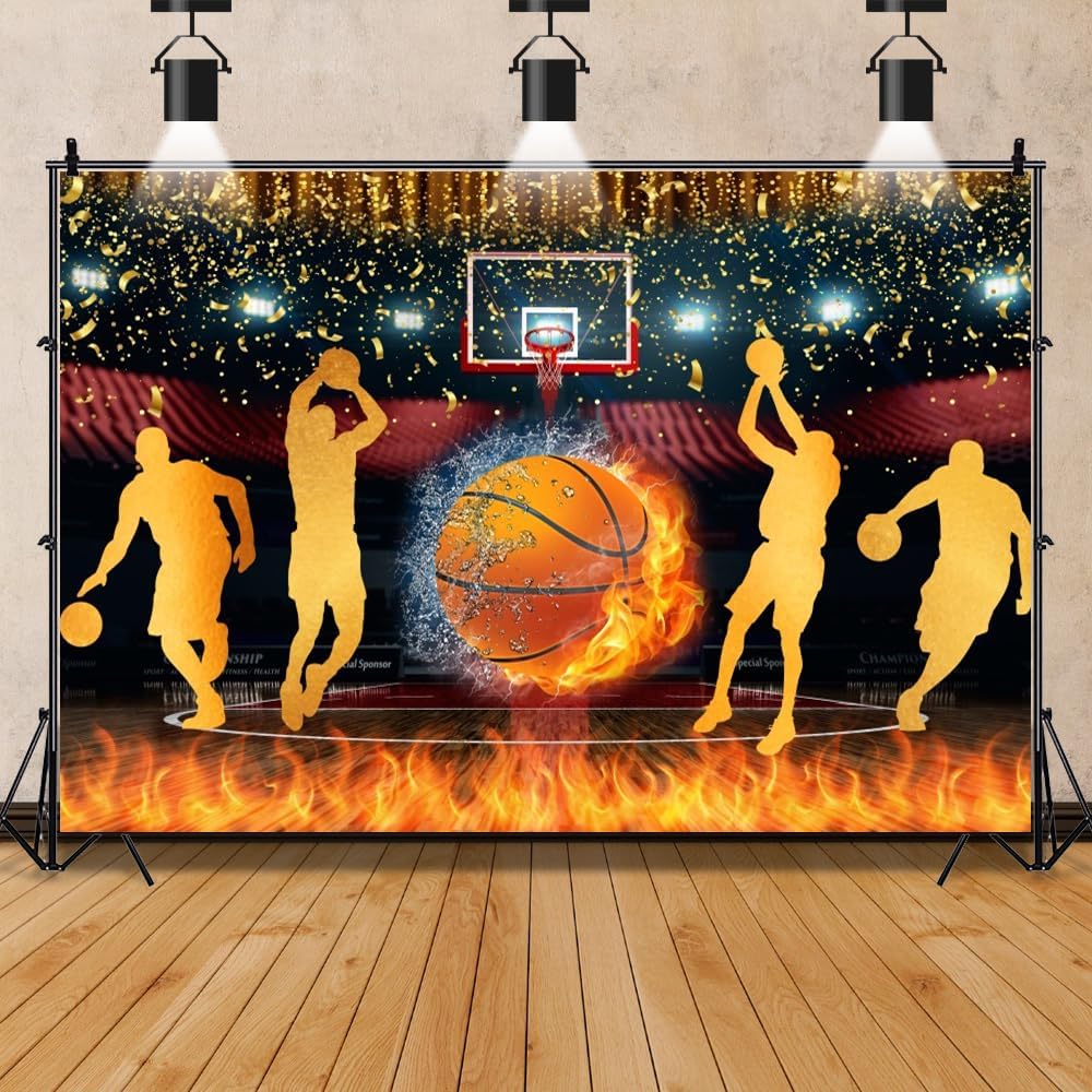 Amazon.com : Leowefowa 7x5ft Vinyl Basketball Photography Backdrop ...
