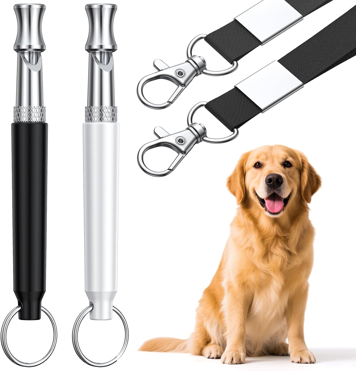 Dog Whistle, 2 Pcs Dog Training Whistle with Lanyard, Adjustable ...