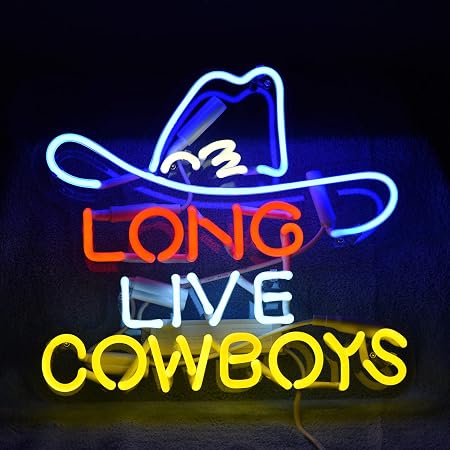 Amazon.com : Cowboy Hat Neon Sign Beer Bar Home Art Man Cave Neon Light ...