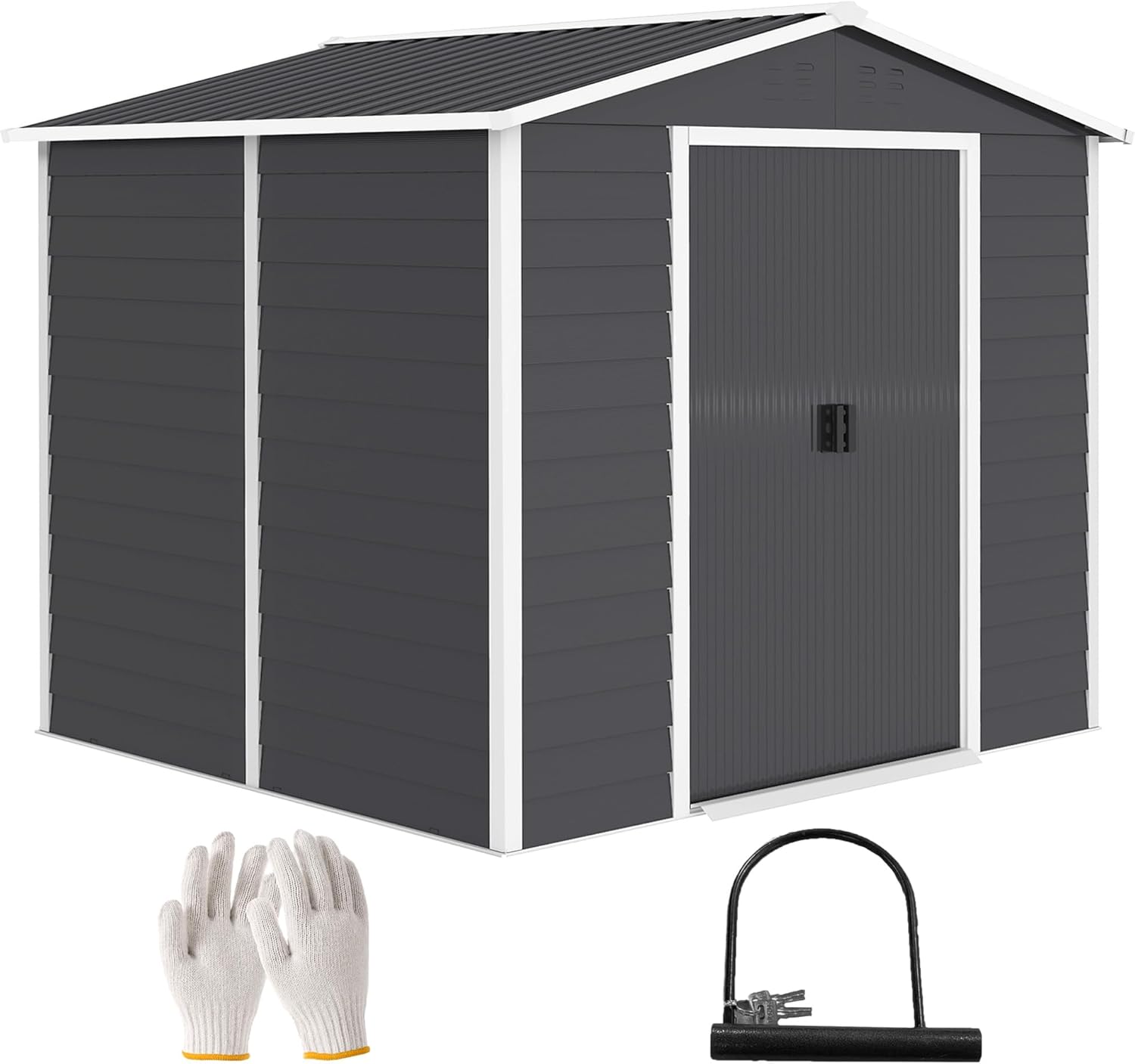 Outsunny 8' x 7' Outdoor Storage Shed, Easy to Assemble, Upgraded ...