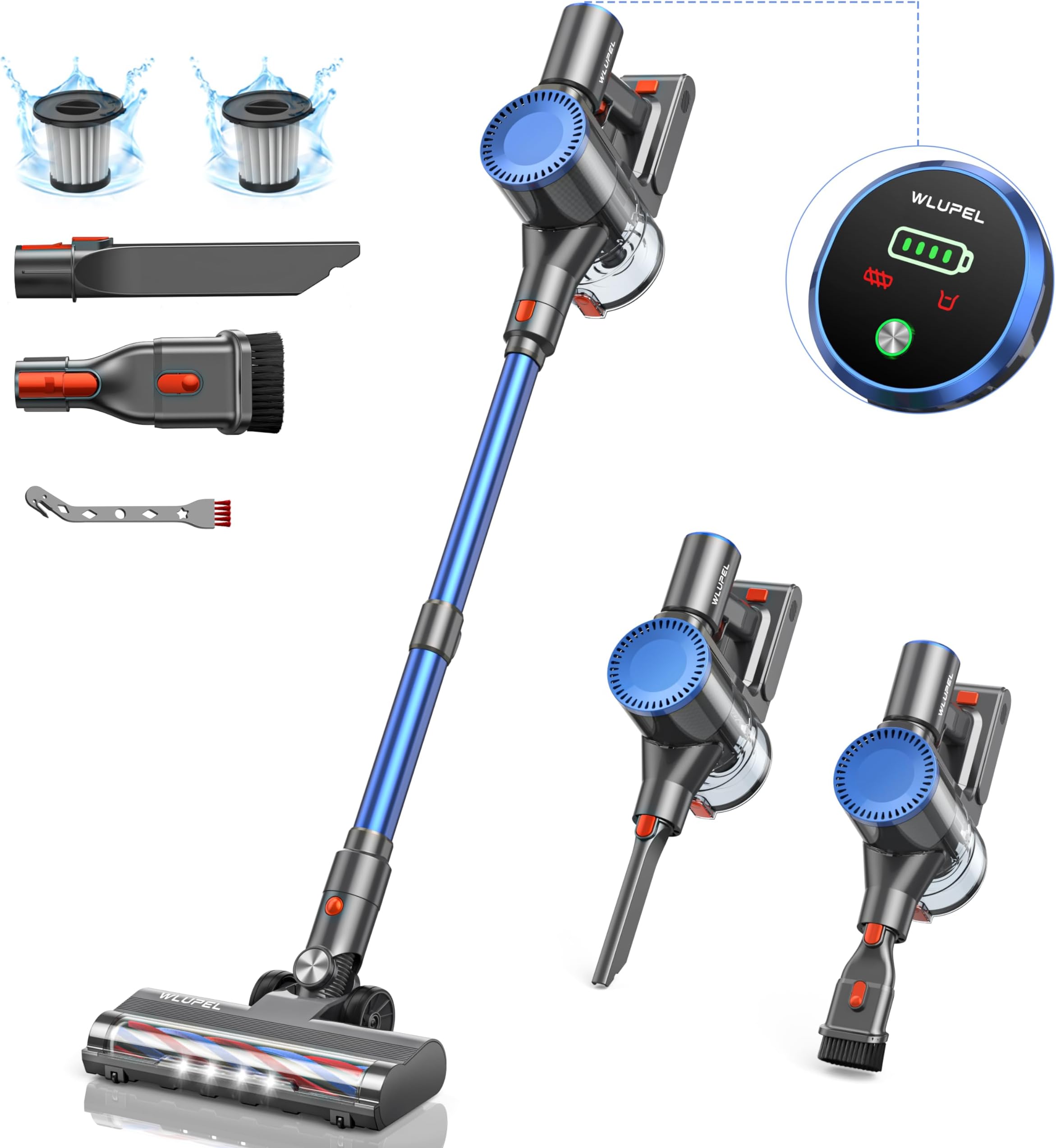 Amazon.com - WLUPEL Cordless Vacuum Cleaner, 450W 38Kpa Powerful Stick ...