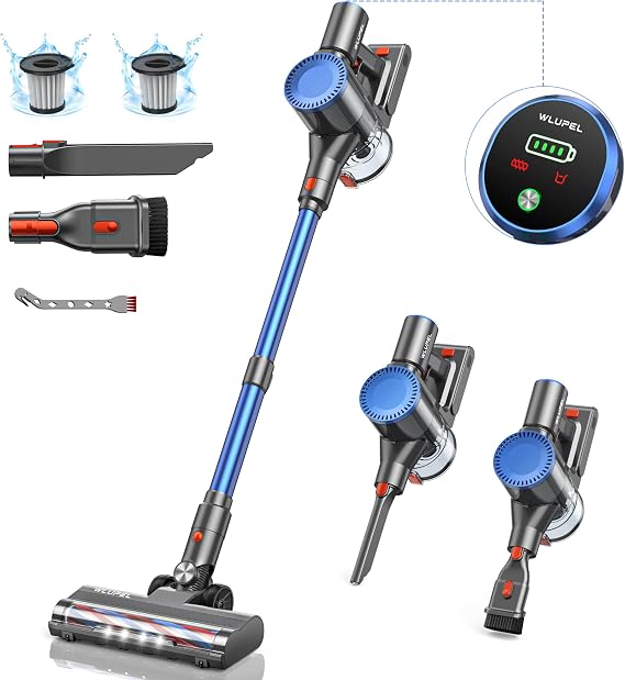 Amazon.com - WLUPEL 30KPA 400W Cordless Vacuum Cleaner, Powerful Stick ...