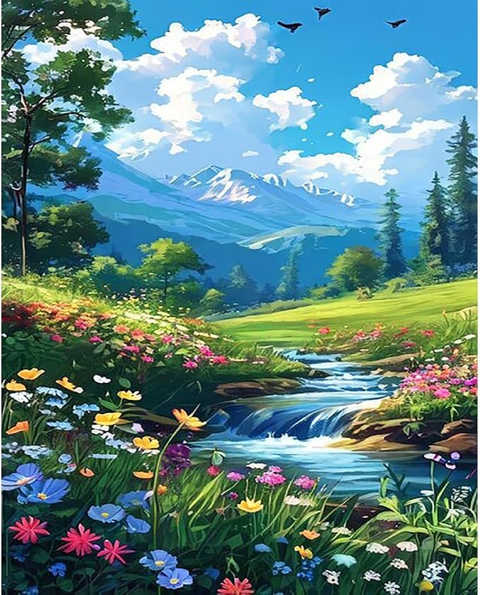 Amazon.com: Fotasmua Landscape Paint by Numbers Kit for Adults, Art ...