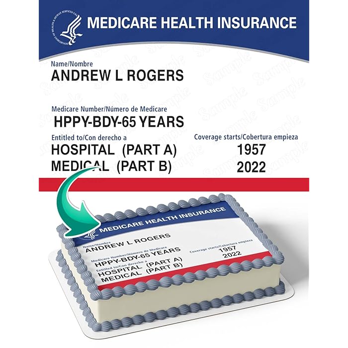 Buy CAKECERY Medicare Card Health Insurance Edible Cake Image Topper ...