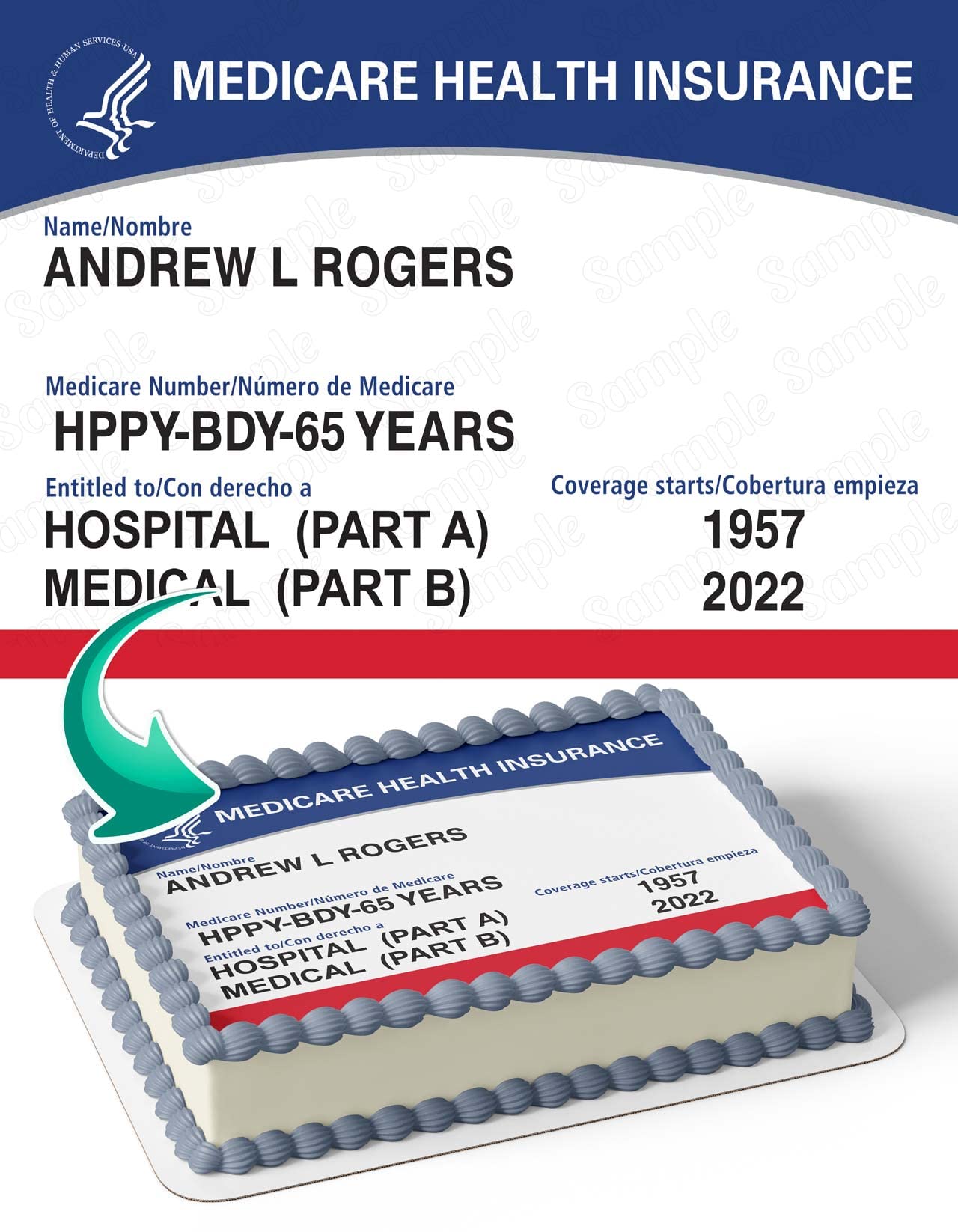 Buy CAKECERY Medicare Card Health Insurance Edible Cake Image Topper ...