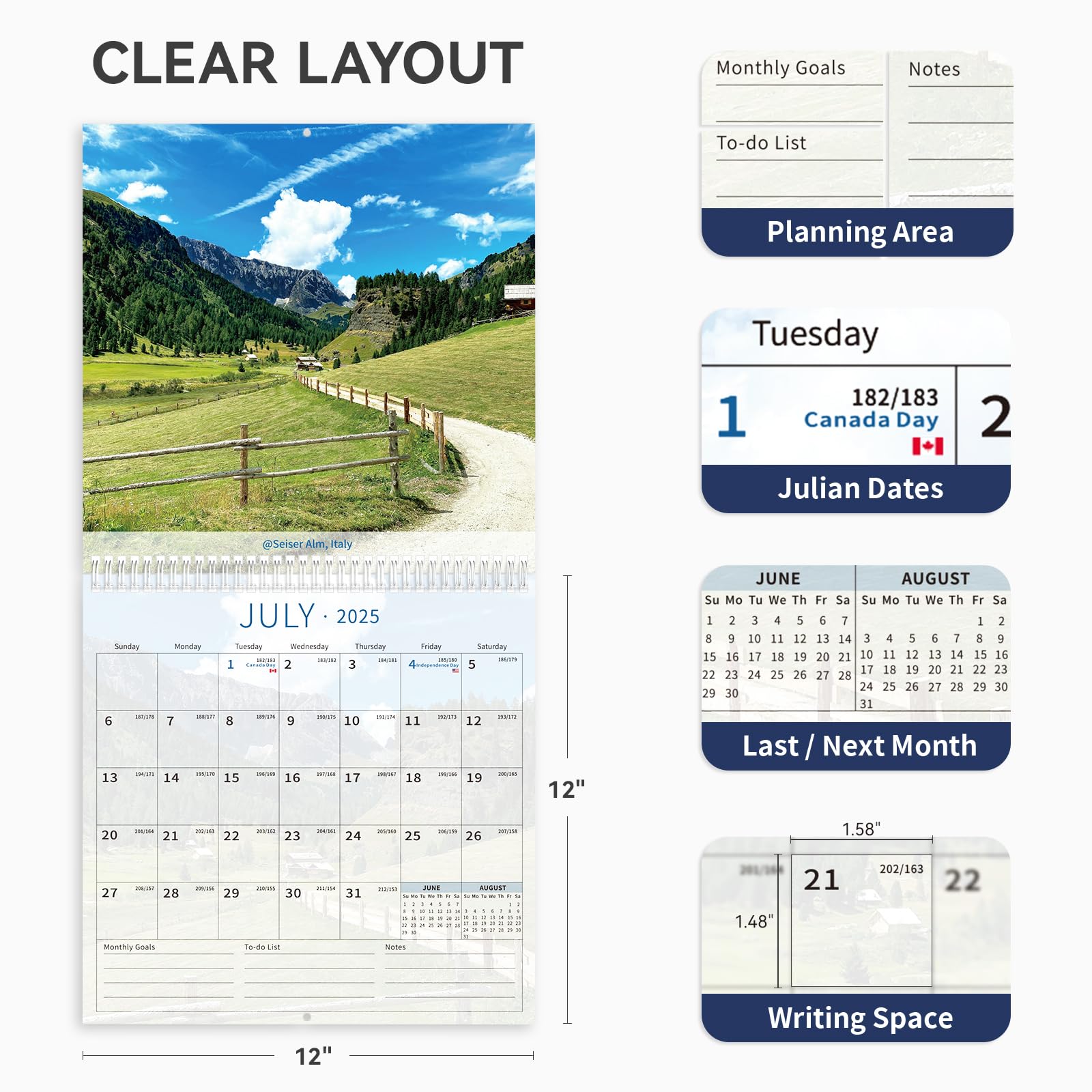 Snapklik.com : Ospelelf 2025 Wall Calendar 12 X 12, Monthly Calendar ...