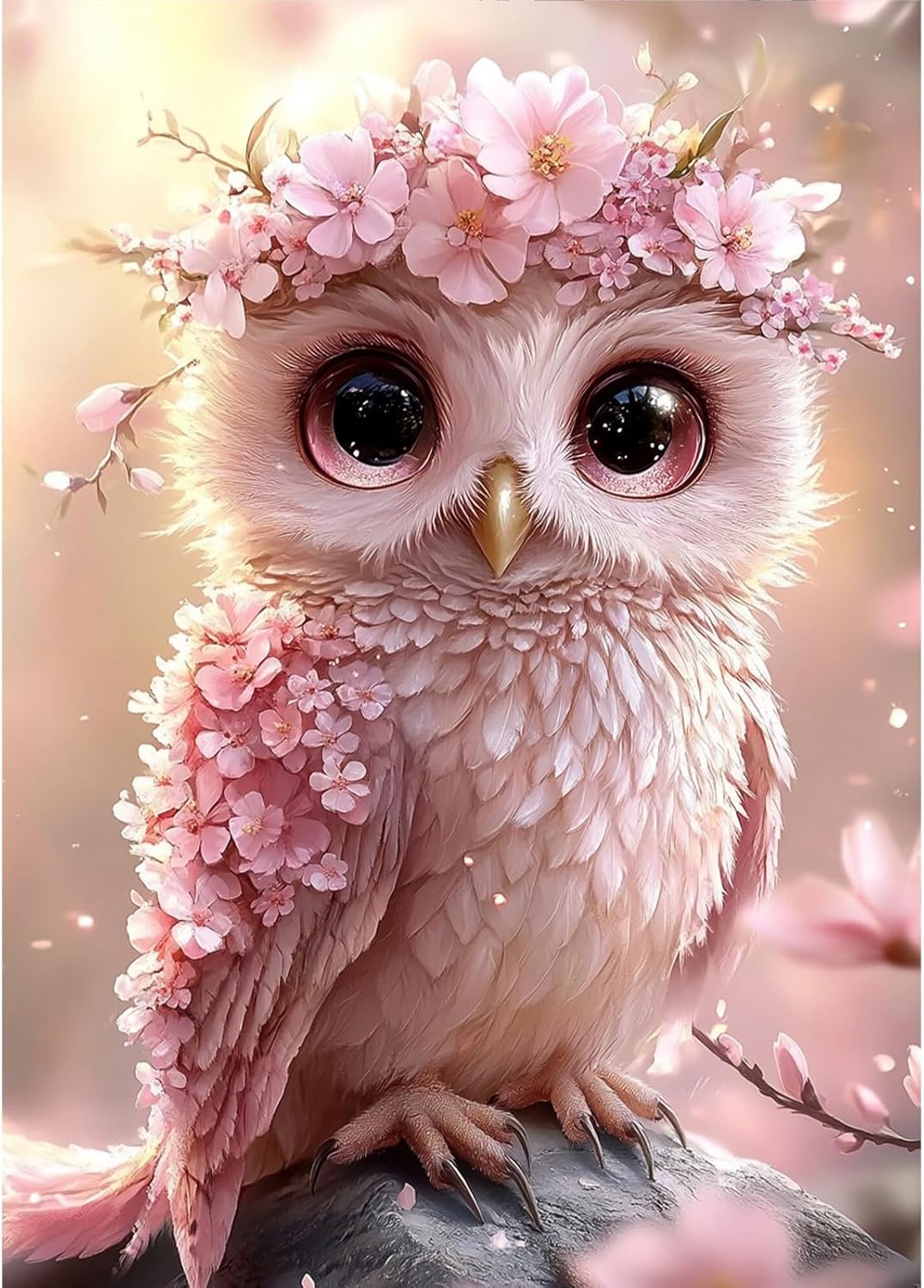 Amazon.com: MAXBYE Pink Cute Owl Diamond Paintings, Owl Diamond Art ...