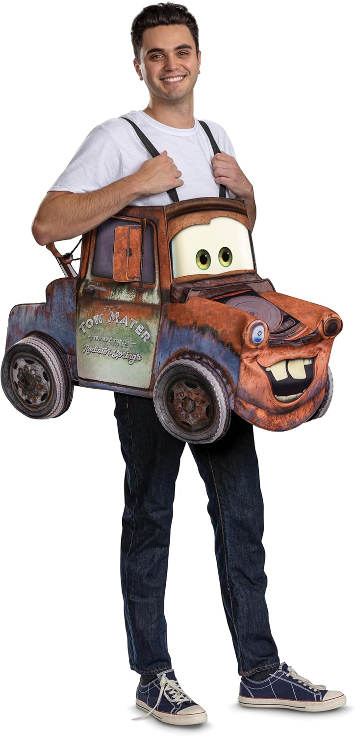 Tow Mater Costume, Official Disney Cars Deluxe 3D Adult Costume Adult ...