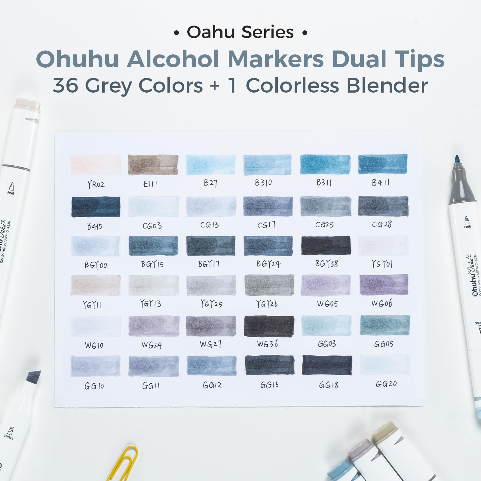 Snapklik.com : Alcohol Markers Gray Tone- Double Tipped Alcohol Based ...