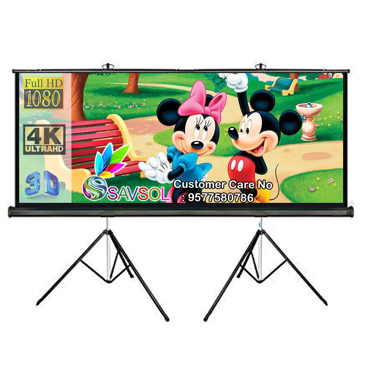 SAVSOL Double Tripod Stand Projector Screen 10 Ft W X 8 Ft H savsol-double-tripod-stand-projector-screen-10-ft-w-x-8-ft-h