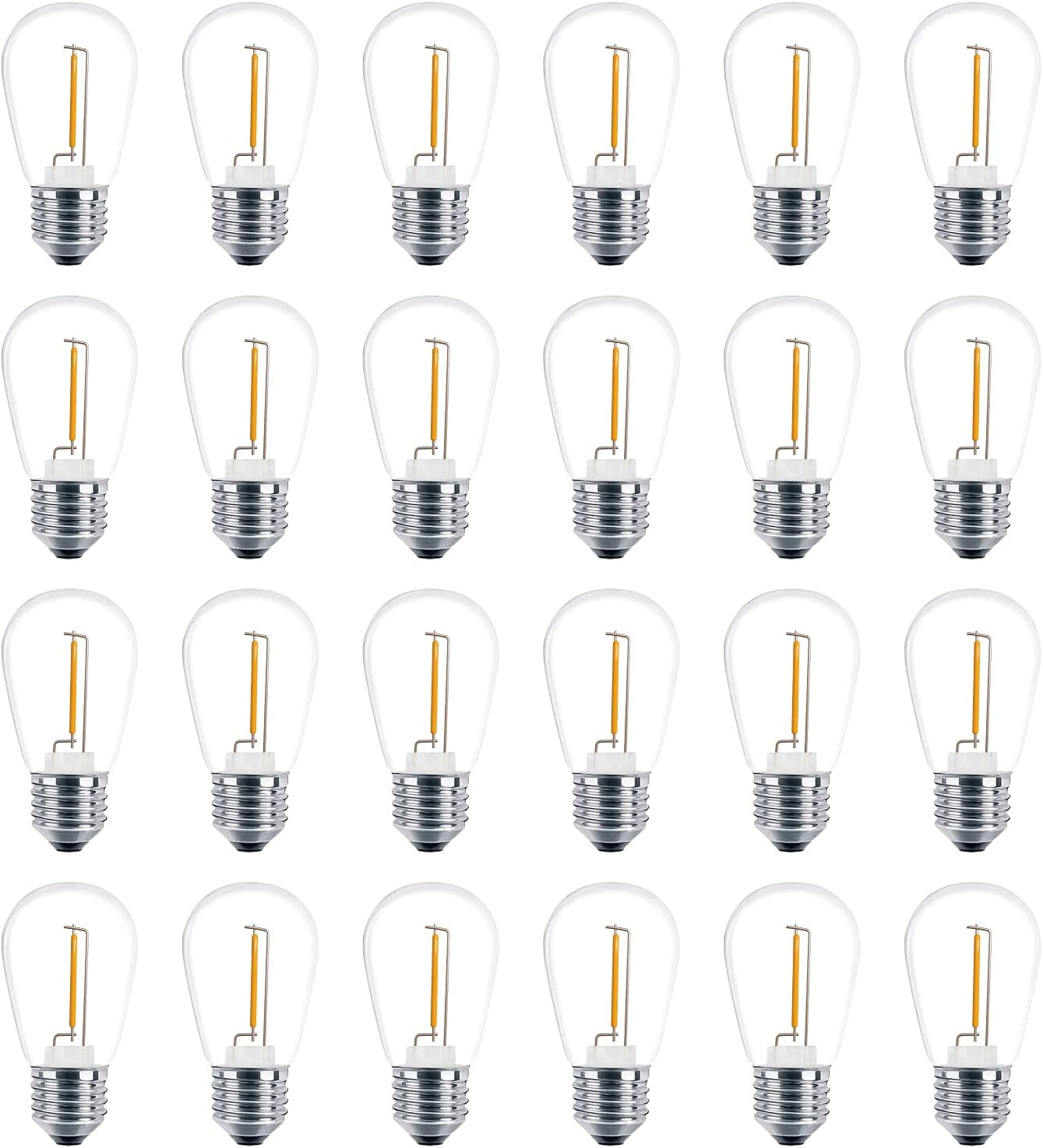30 Pack S14 Outdoor String Light Bulbs Set orange, 120V 11W Clear ...