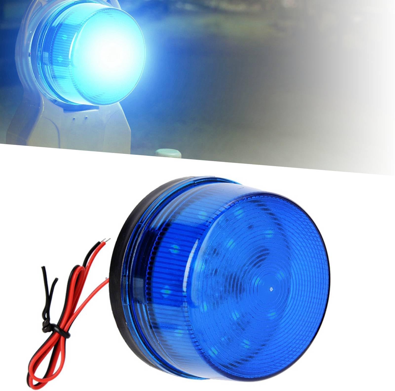 12/24V Blue Flashing Light, 15 LED Strobe Beacon Alarm Flashing Light ...