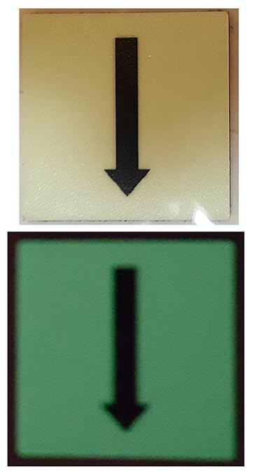 Amazon.com: PHOTOLUMINESCENT DOOR IDENTIFICATION LETTER "One Arrow Down ...
