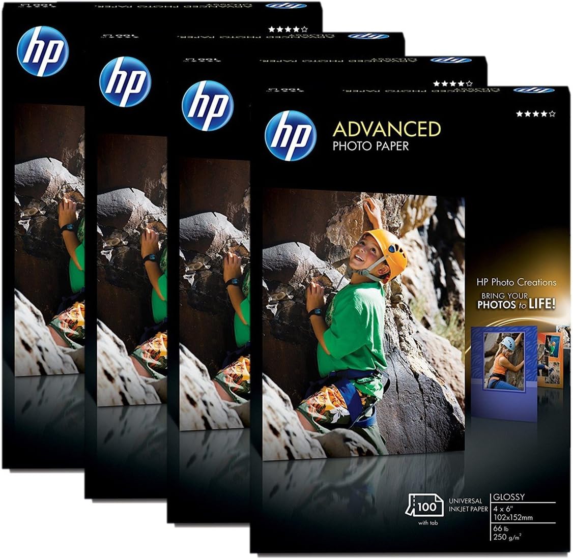 Amazon.com : HP Advanced Photo Paper, Glossy (100 Sheets, 4 x 6 Inches ...