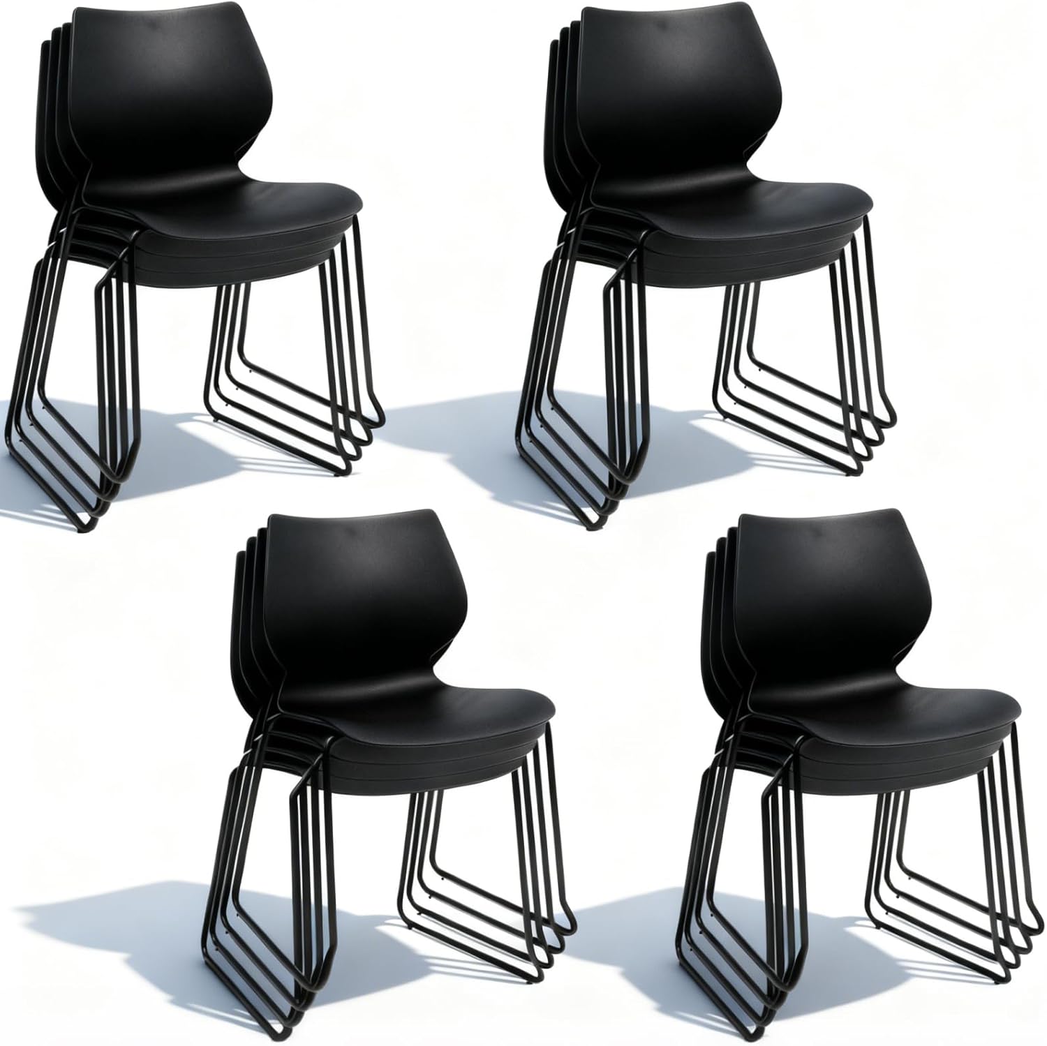 Amazon.com: KLASIKA Stacking Chairs, Waiting Room Chairs, Conference ...