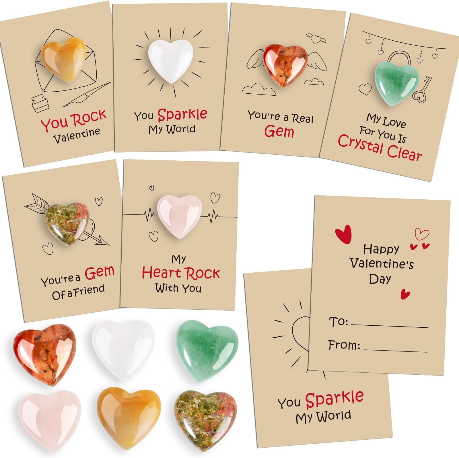 Amazon.com : Kids Valentine's Day Greeting Cards With Heart Shape ...