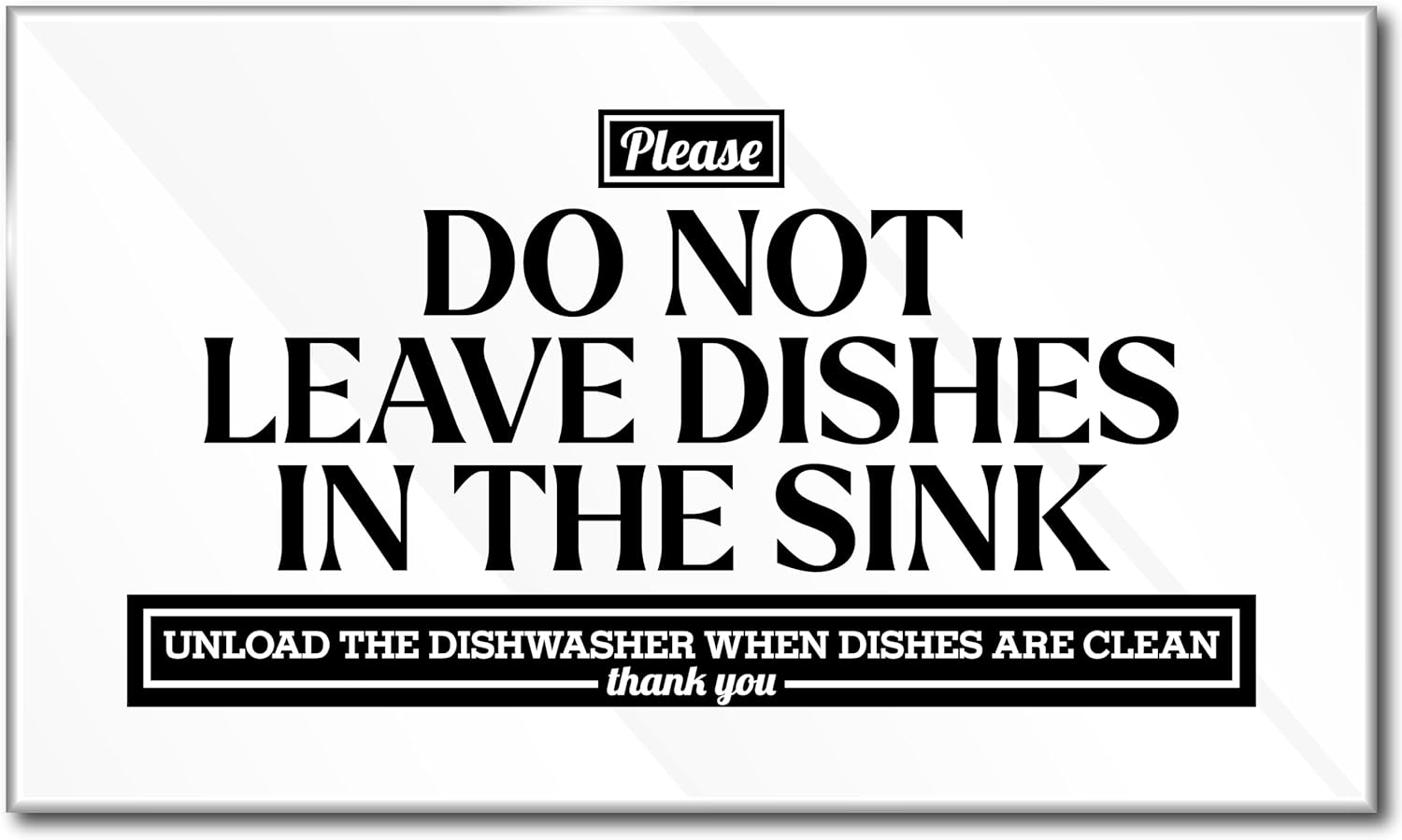 Amazon.com: Acrylic Do Not Leave Dishes in Sink Sign, 6x3.5 No Dishes ...