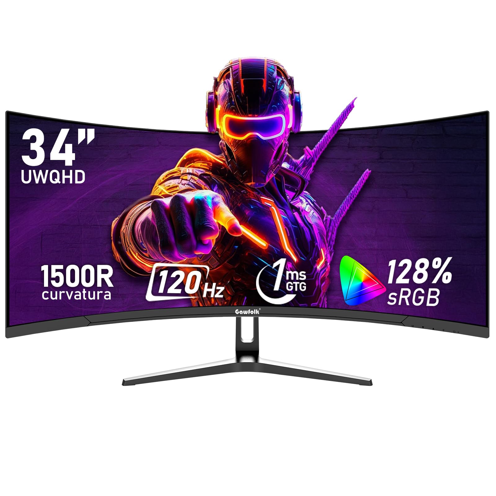 34 Inch Ultrawide Curved Gaming Monitor 1500r Pc Screen 120hz ...