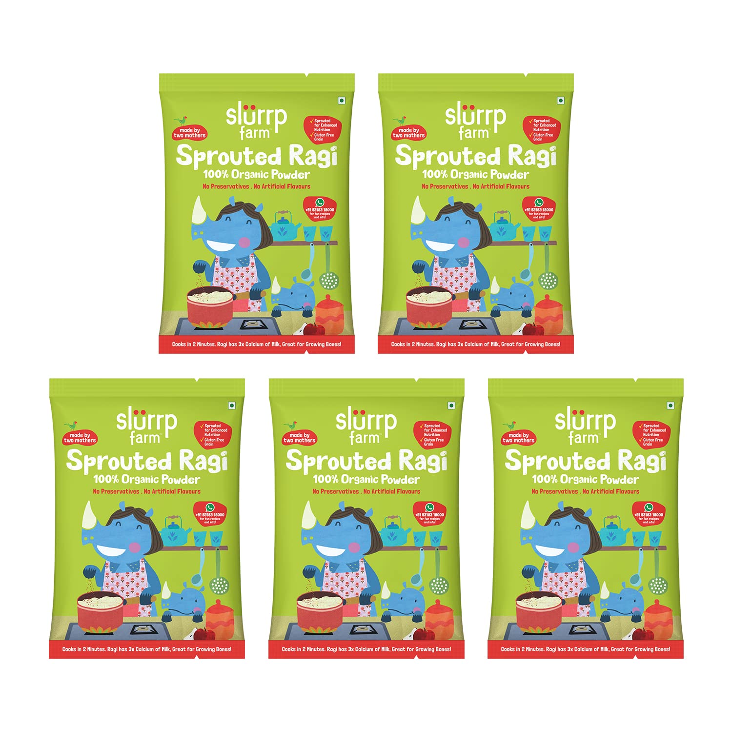 Slurrp Farm Sprouted Ragi Powder |100% Natural Ragi Flour/Nachni Flour ...