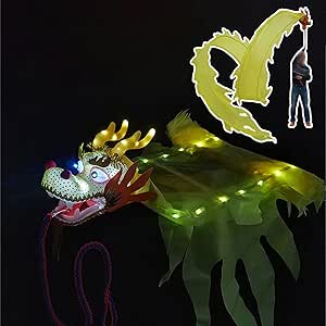 Amazon.com: Kunovo Dragon Poi Outdoor Sports Light Up Dragon Streamer ...