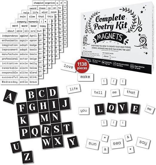 Amazon.com: 1138 PCS Complete Poetry Magnets Kit, Word Magnet for ...