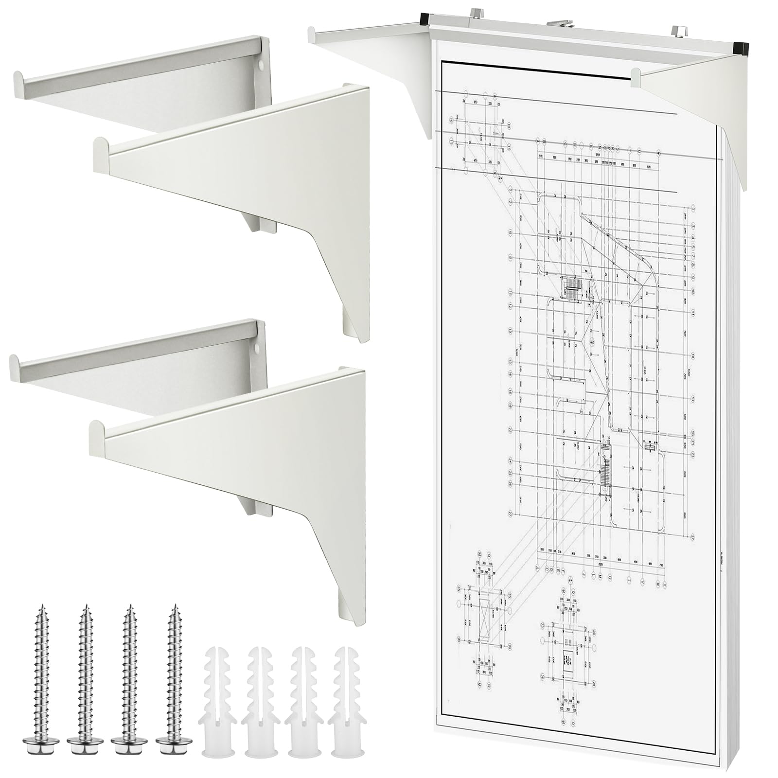 Amazon.com : Qilery 2 Set Mobile Blueprint Storage Blueprint Holder ...