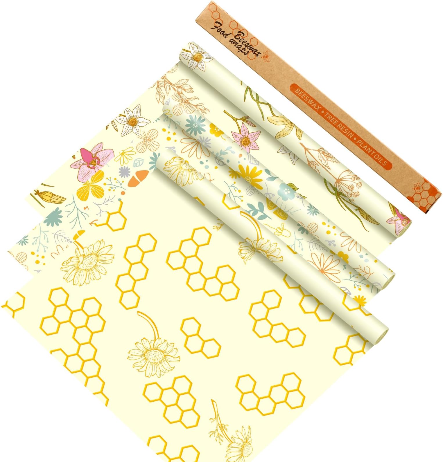 Amazon.com: AbejaWrap Beeswax Wraps for Food 9-Pack (5S 3M 1L) of ...