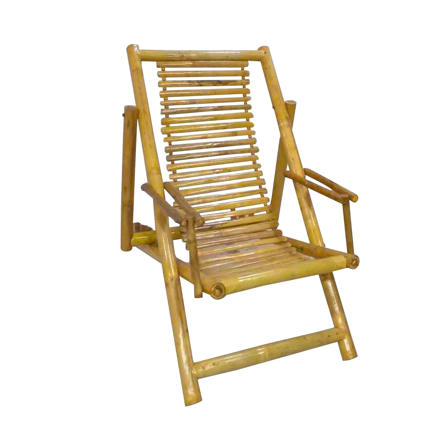 IRA Furniture Cane Wood Bamboo Recliner Chair - Natural | Relax Bamboo ...