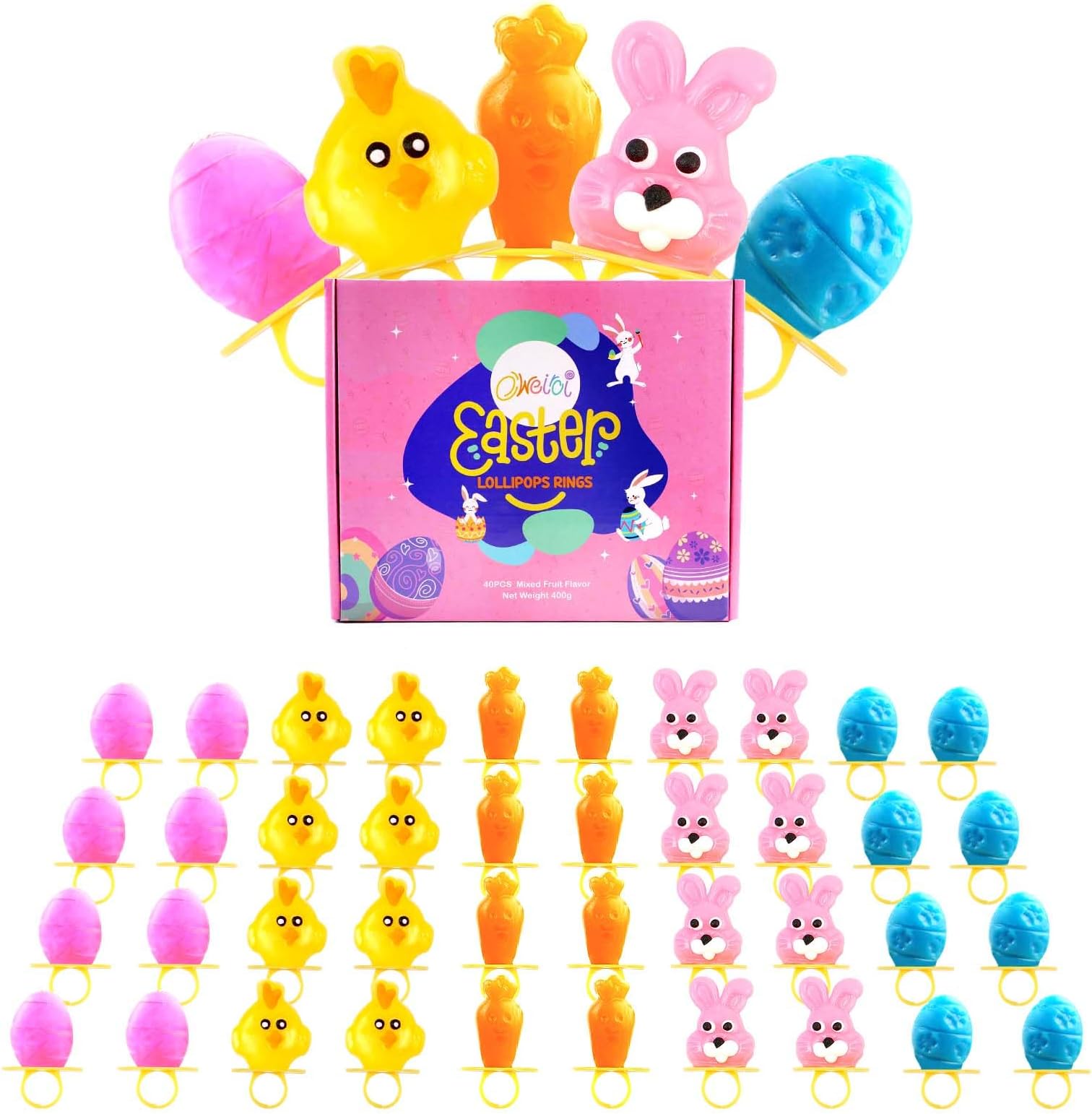 Amazon.com : Easter Ring Lollipops Kids,Suckers Individually Wrapped ...