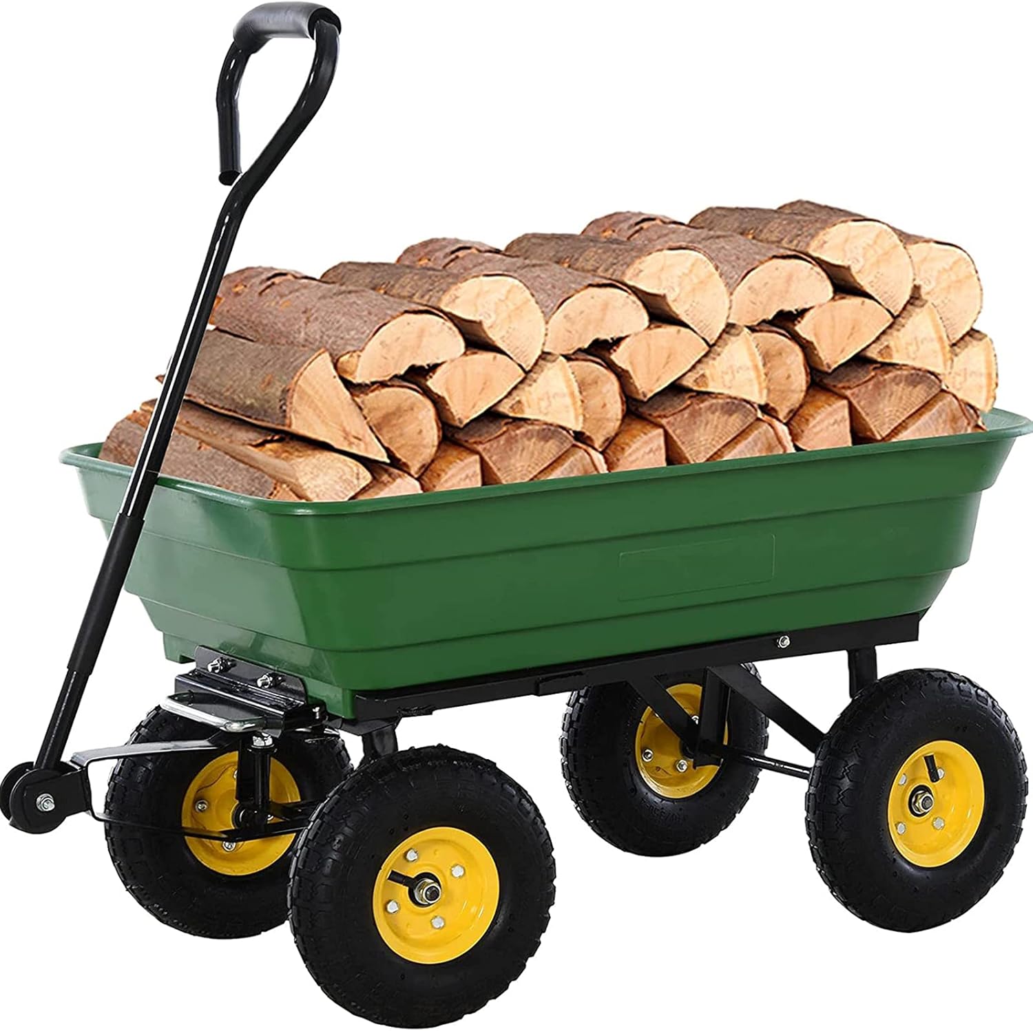 Amazon.com: CQLXZ 4 Wheeled Wheelbarrow, Heavy Duty Garden Cart ...