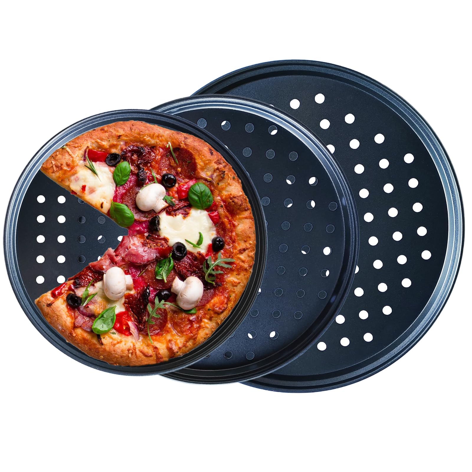 Amazon.com: GoooodMore 3PCS Pizza Baking Pans with Holes,10 Inch, 11 ...
