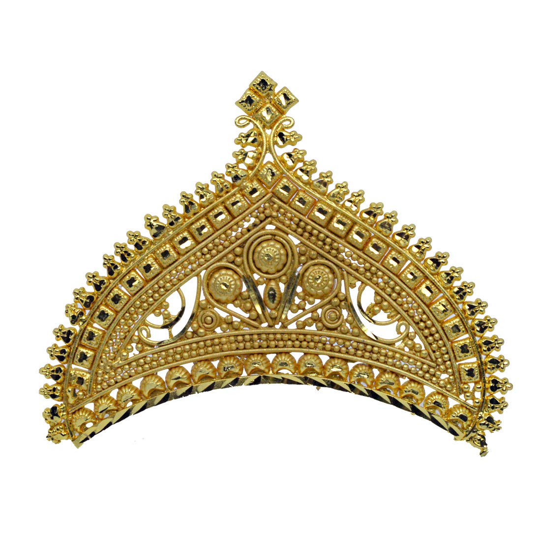 Buy Srijacollections Golden Crown Tiara Mukut for Bengali Indial Women ...