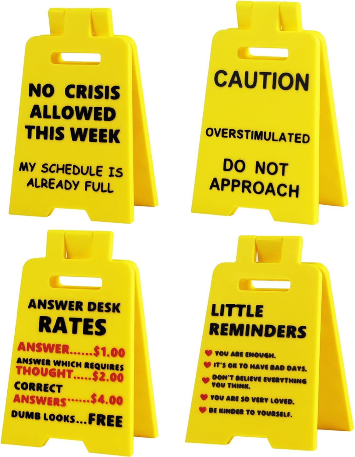 Amazon.com: 4 Pcs Caution Overstimulated Desk Signs, Teacher/Employees ...
